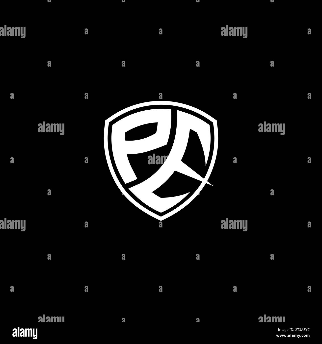 PE logo monogram emblem style with shield shape design template ideas ...