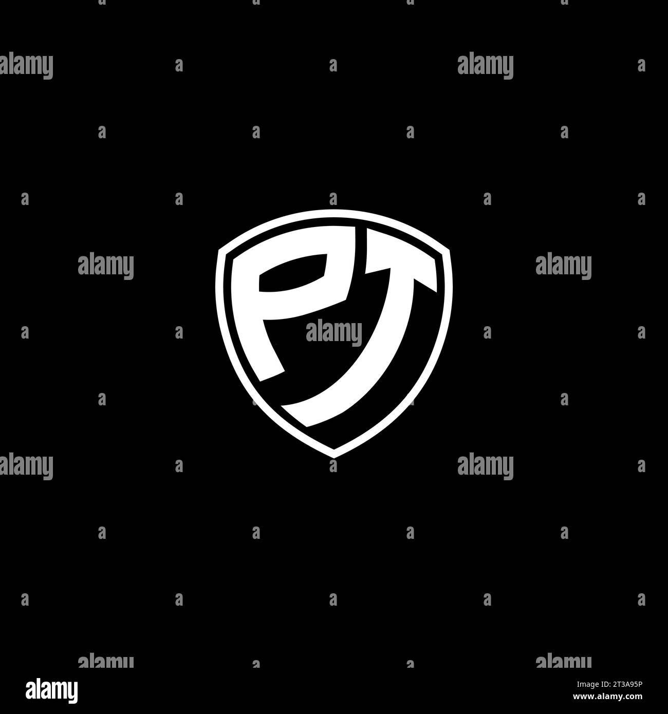 PT logo monogram emblem style with shield shape design template ideas ...
