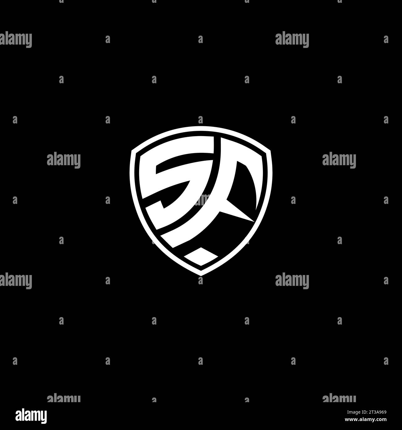 SF logo monogram emblem style with shield shape design template ideas ...