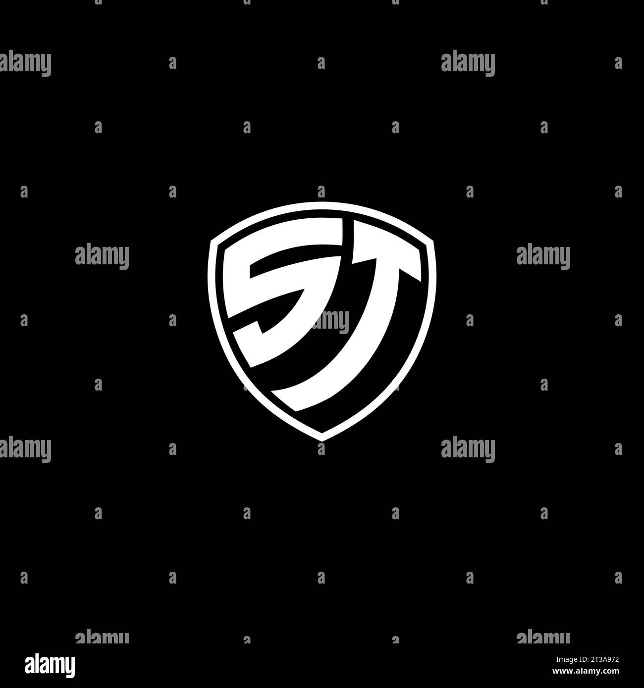 ST logo monogram emblem style with shield shape design template ideas ...
