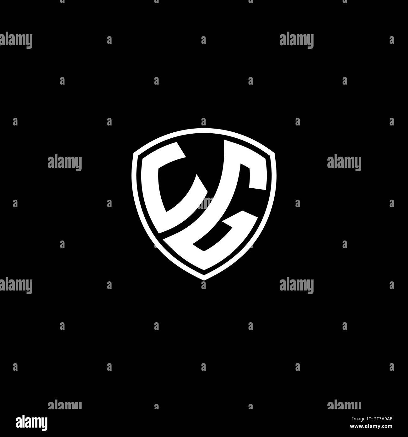 UG logo monogram emblem style with shield shape design template ideas ...