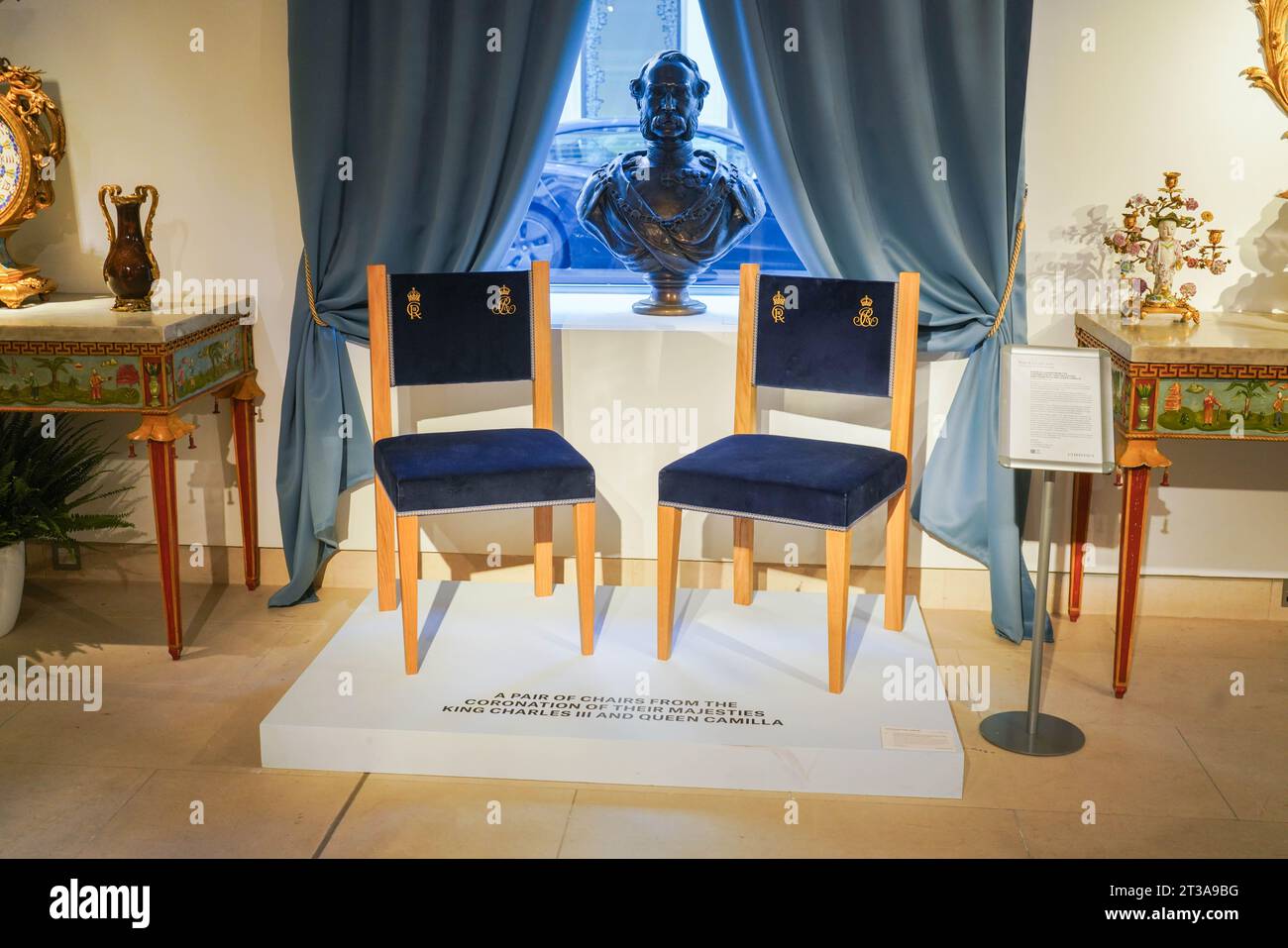 King Charles III and Queen Camilla coronation chairs Stock Photo - Alamy