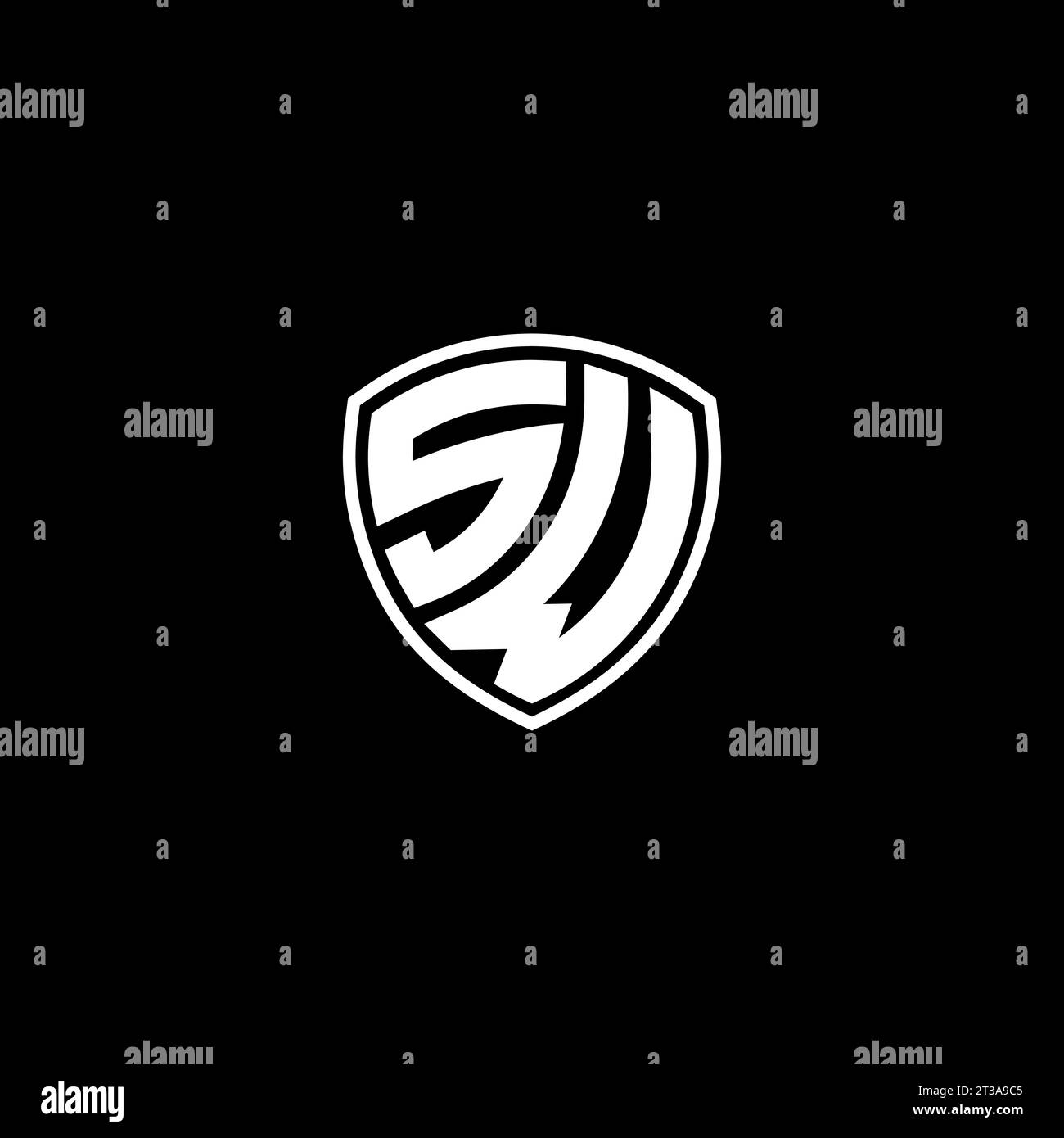 SW logo monogram emblem style with shield shape design template ideas ...