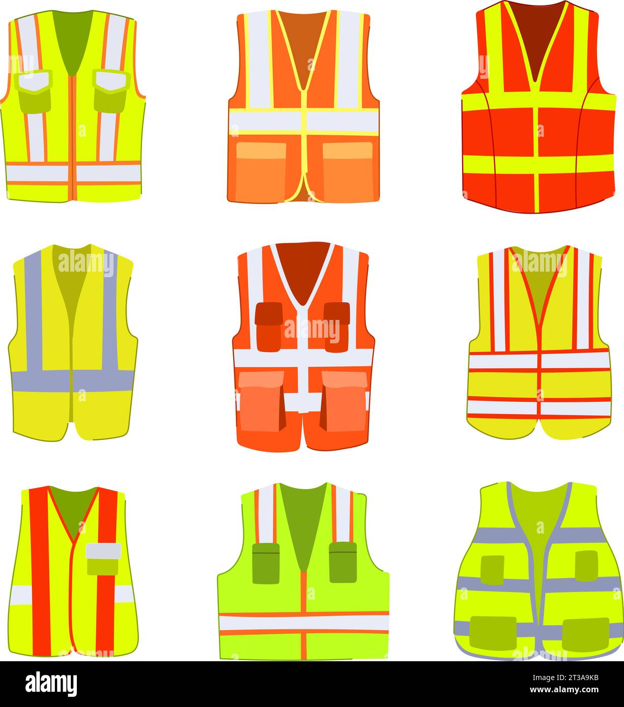 safety vest set cartoon vector illustration Stock Vector Image & Art ...