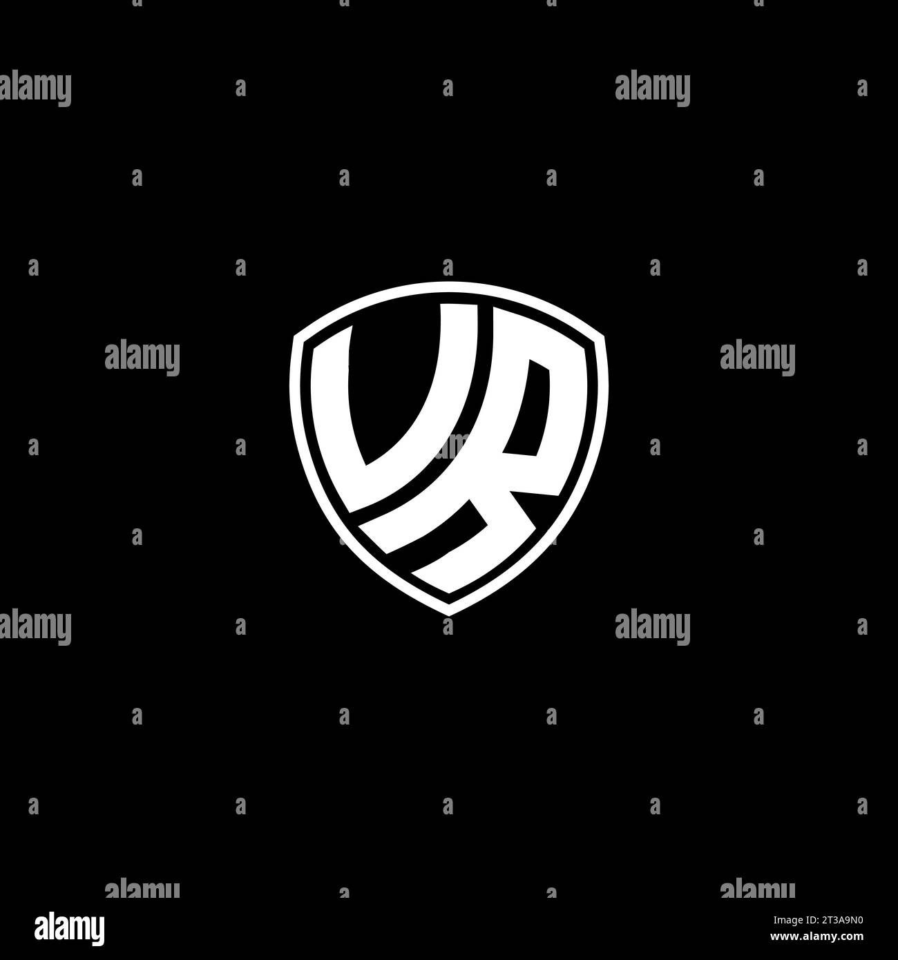 VR logo monogram emblem style with shield shape design template ideas ...