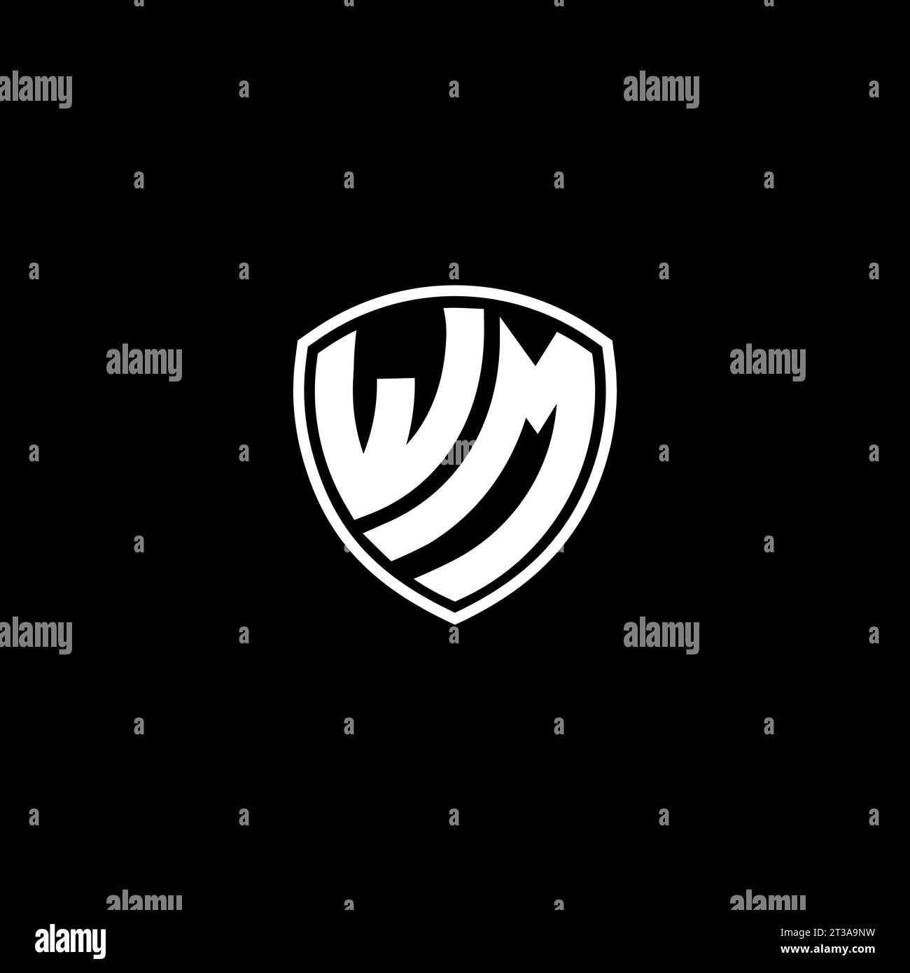 WM logo monogram emblem style with shield shape design template ideas ...
