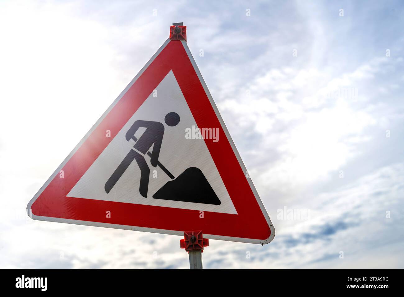 Gersthofen, Bavaria, Germany - 23 October 2023: Attention construction ...