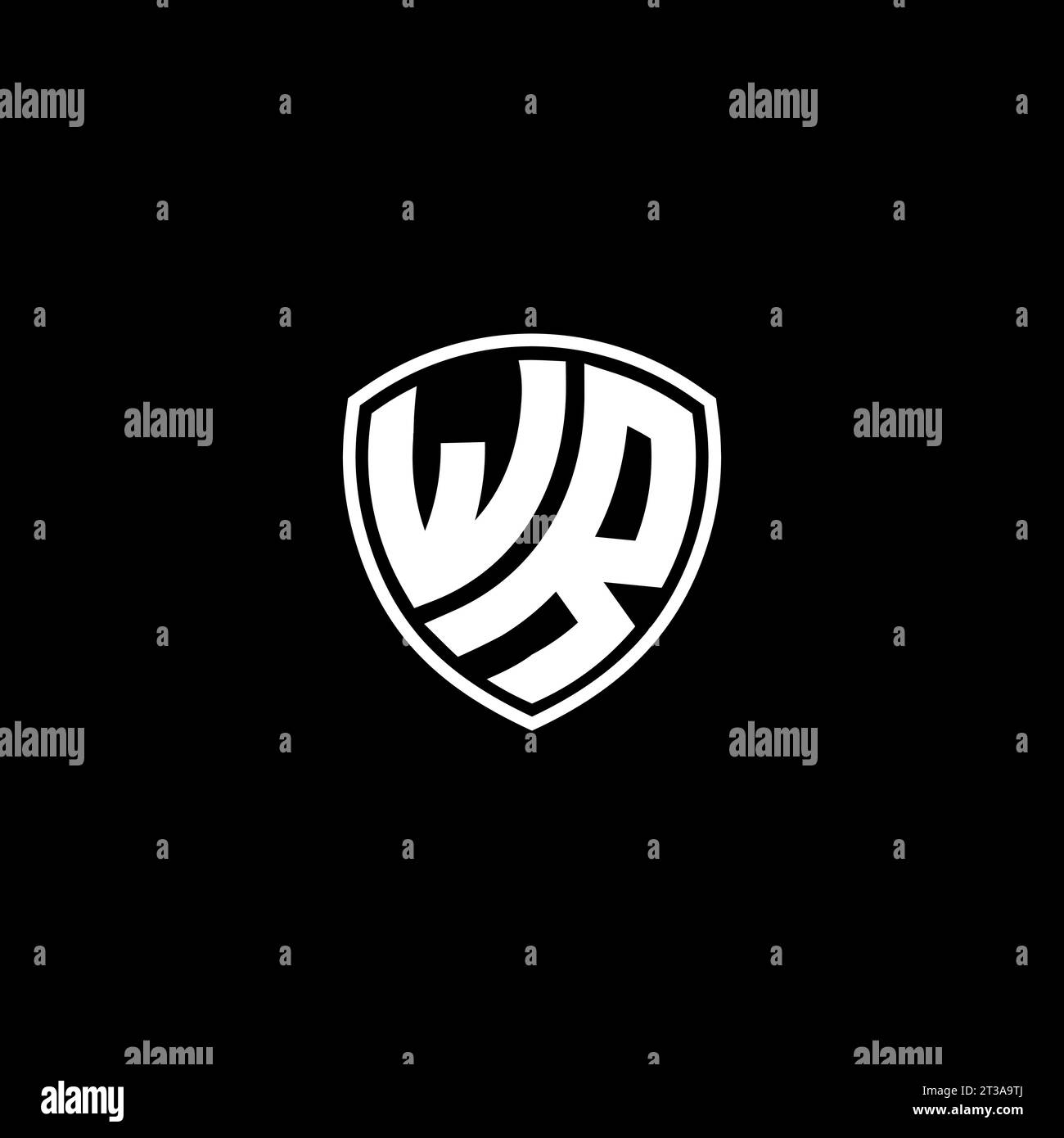WR logo monogram emblem style with shield shape design template ideas ...