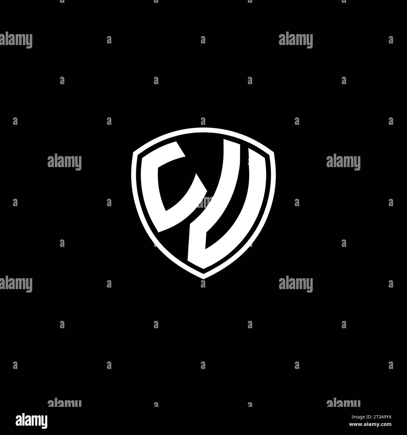 UV logo monogram emblem style with shield shape design template ideas ...