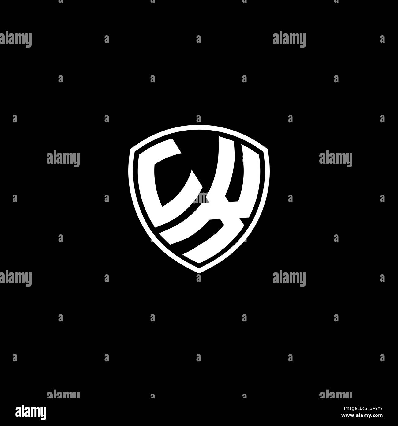 UX logo monogram emblem style with shield shape design template ideas Stock Vector Image & Art ...