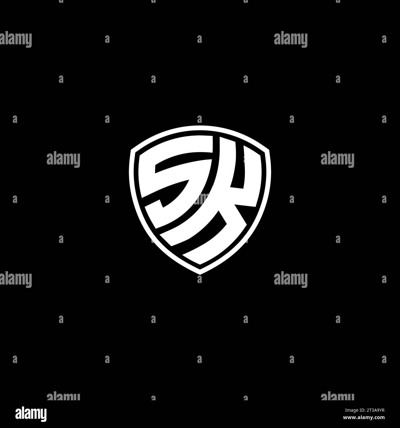 Sk logo illustration Black and White Stock Photos & Images - Alamy