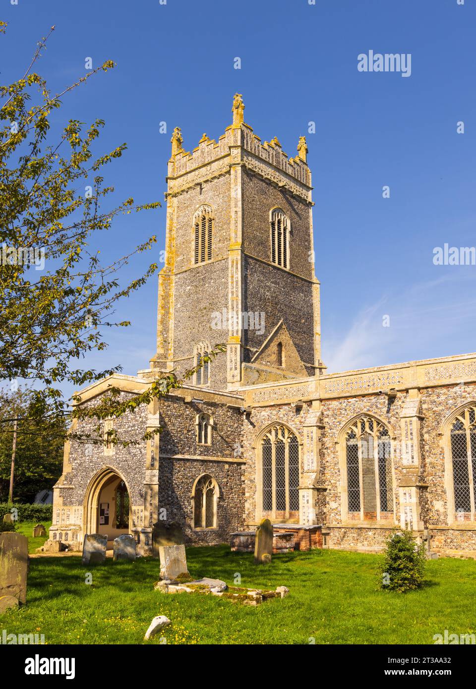 View of St Andrews Church tower. Walberswick, Suffolk. UK Stock Photo ...