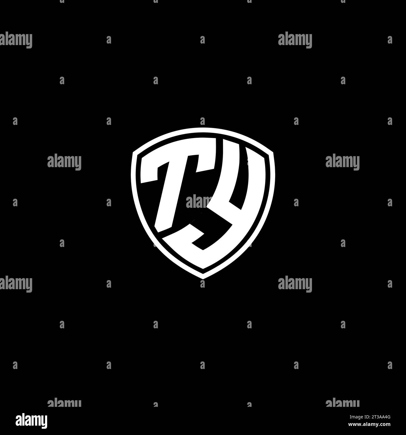 TY logo monogram emblem style with shield shape design template ideas Stock Vector Image & Art ...