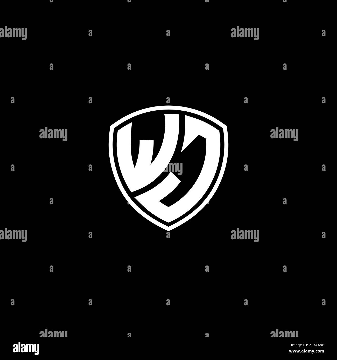 WJ logo monogram emblem style with shield shape design template ideas ...