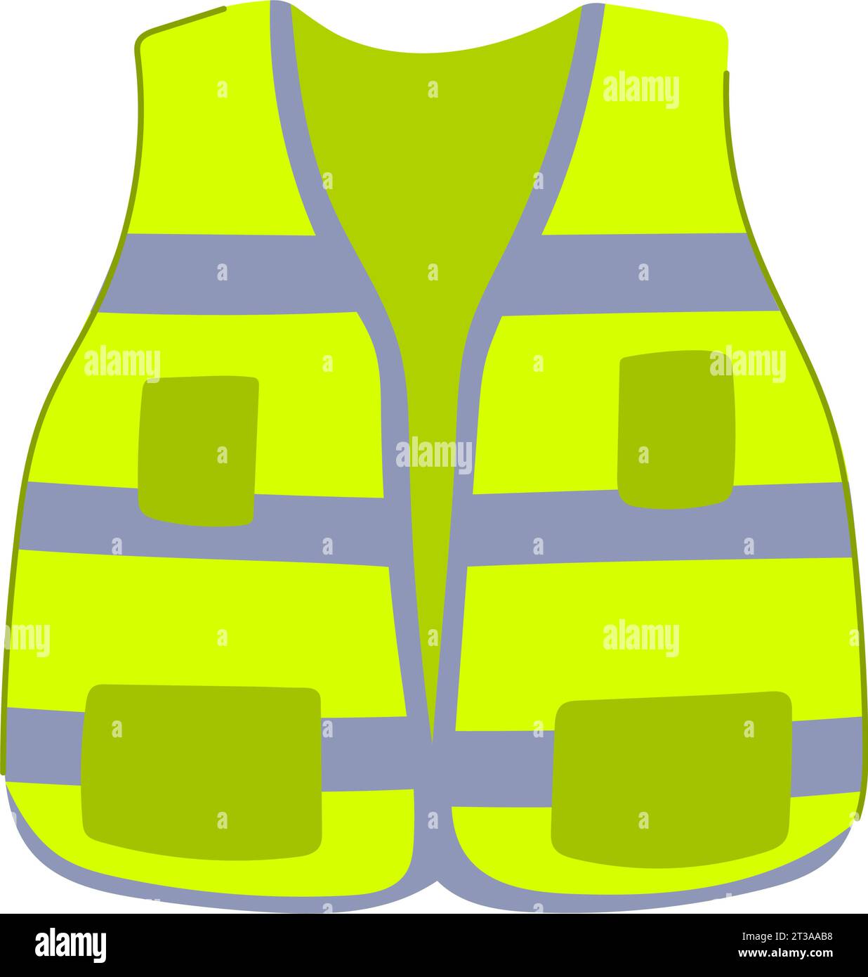 reflective safety vest cartoon vector illustration Stock Vector Image ...