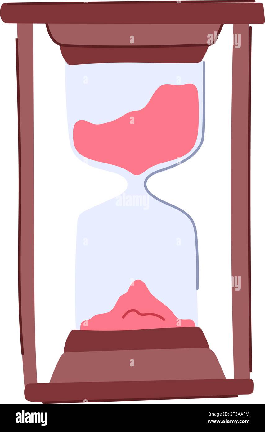 hourglass sandglass cartoon vector illustration Stock Vector Image ...