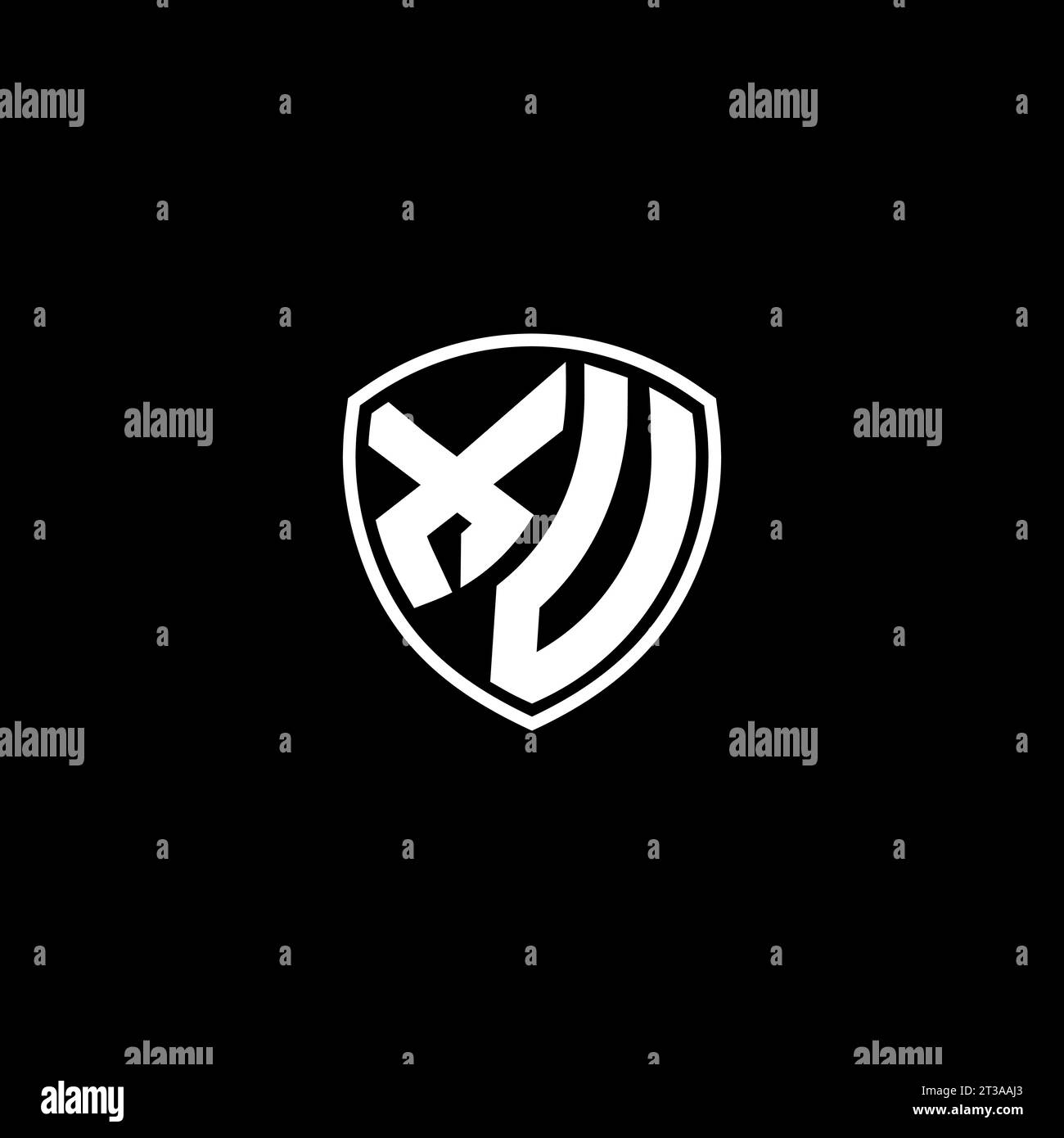 XV logo monogram emblem style with shield shape design template ideas ...