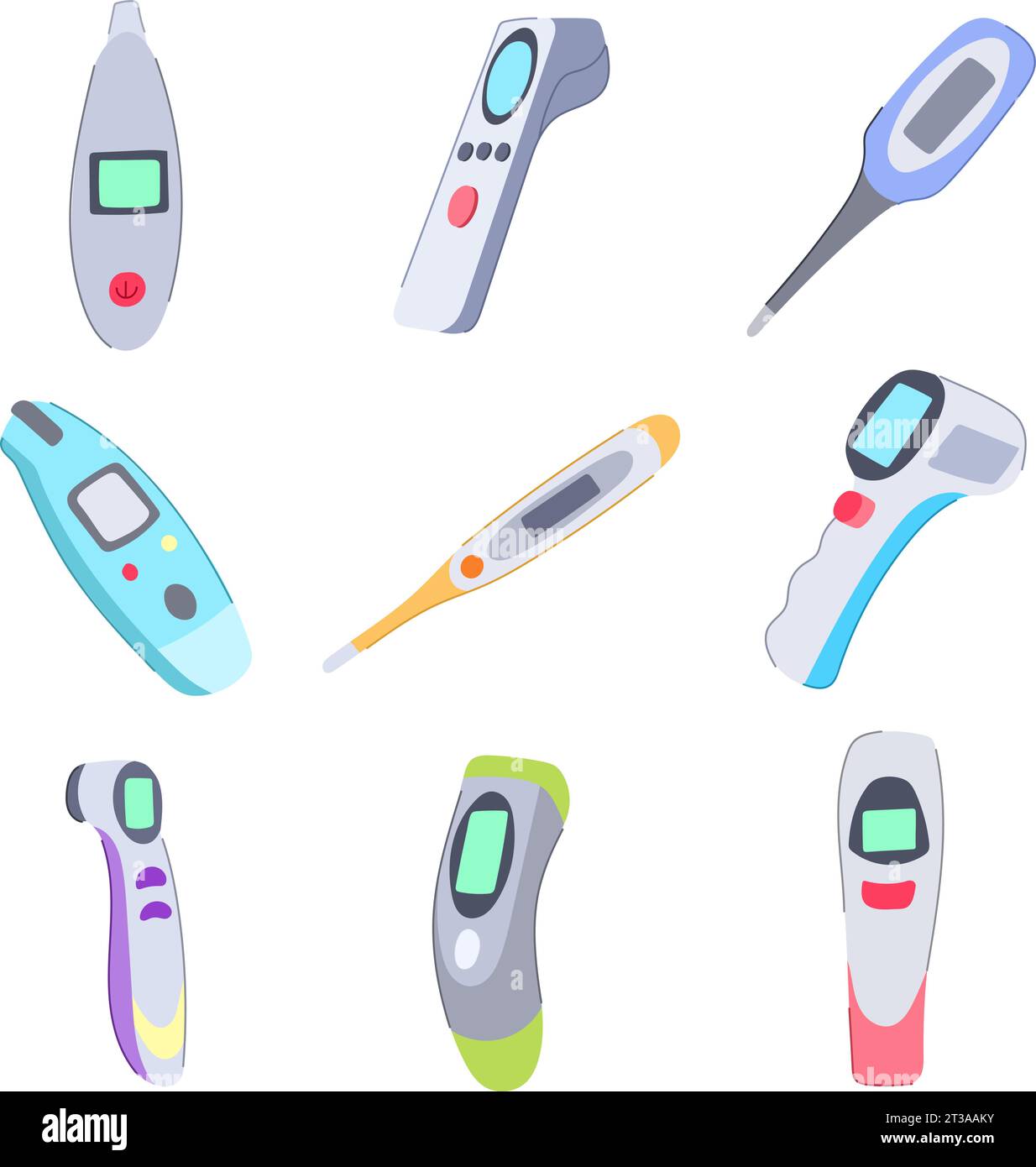 thermometer set cartoon vector illustration Stock Vector Image & Art ...