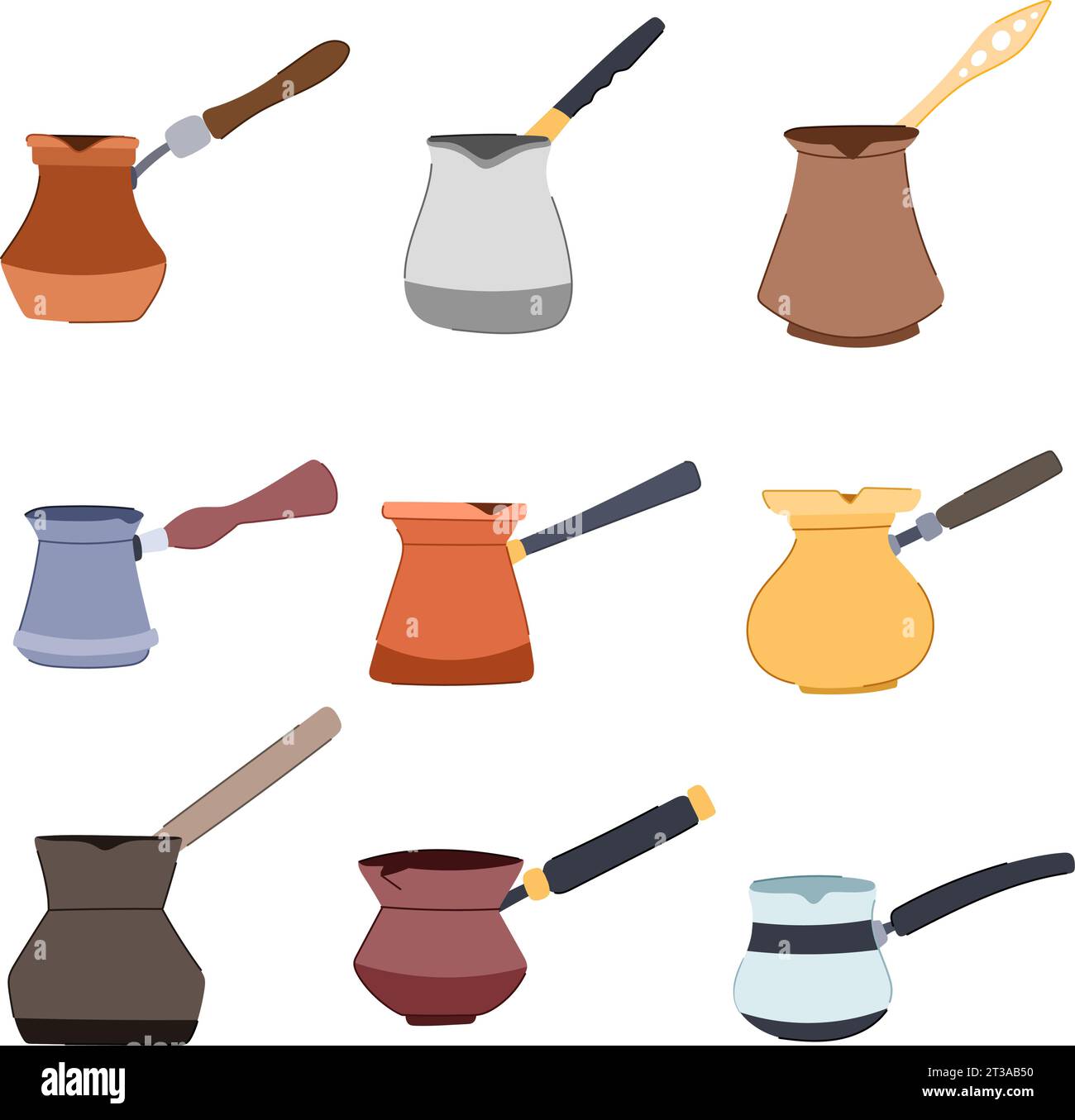turkish cezve coffee set cartoon vector illustration Stock Vector Image ...