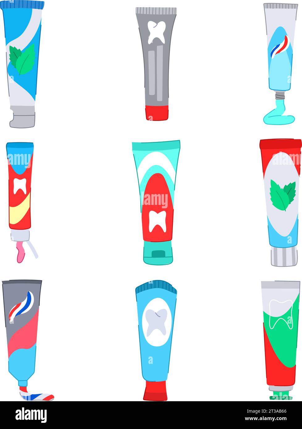 toothpaste set cartoon vector illustration Stock Vector Image & Art - Alamy