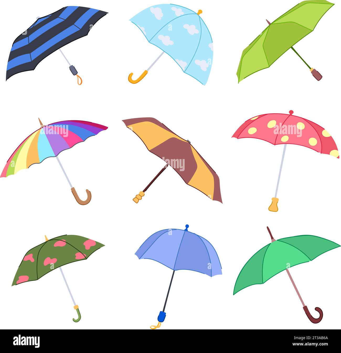 umbrella set cartoon vector illustration Stock Vector Image & Art - Alamy