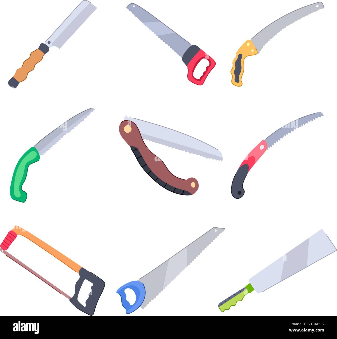 saw hand set cartoon vector illustration Stock Vector Image & Art - Alamy