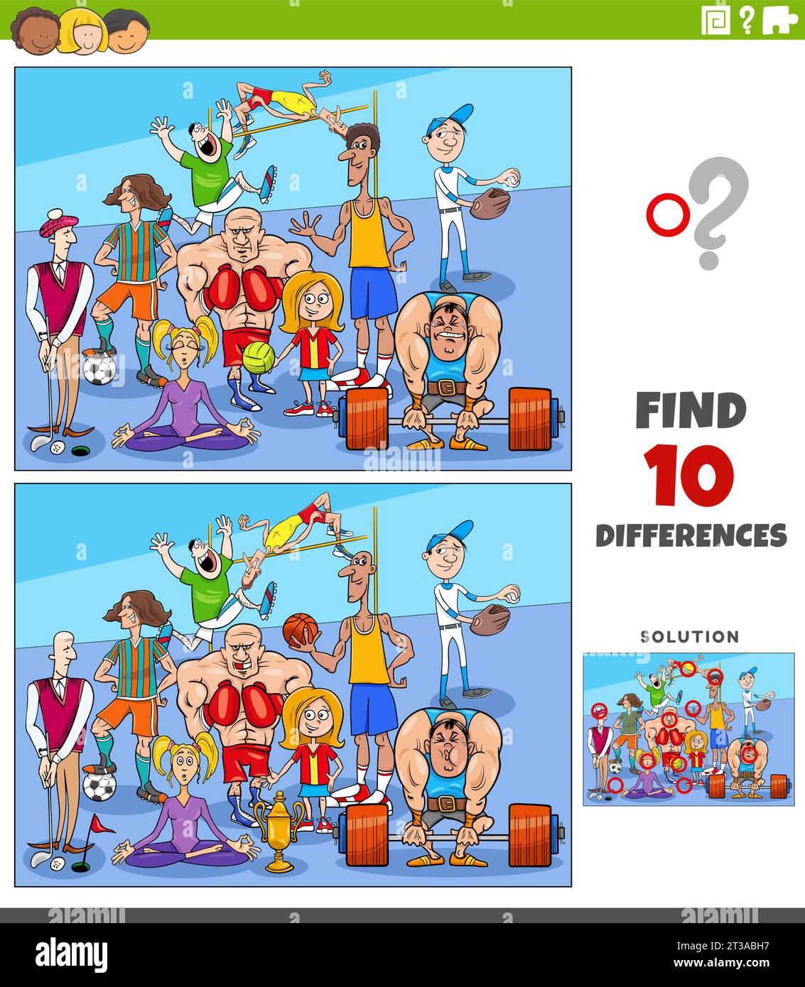 Cartoon illustration of finding the differences between pictures ...