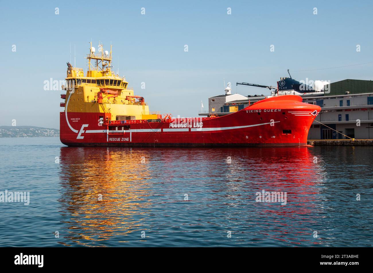 Around Bergen - Viking Queen tied up in harbour Stock Photo - Alamy
