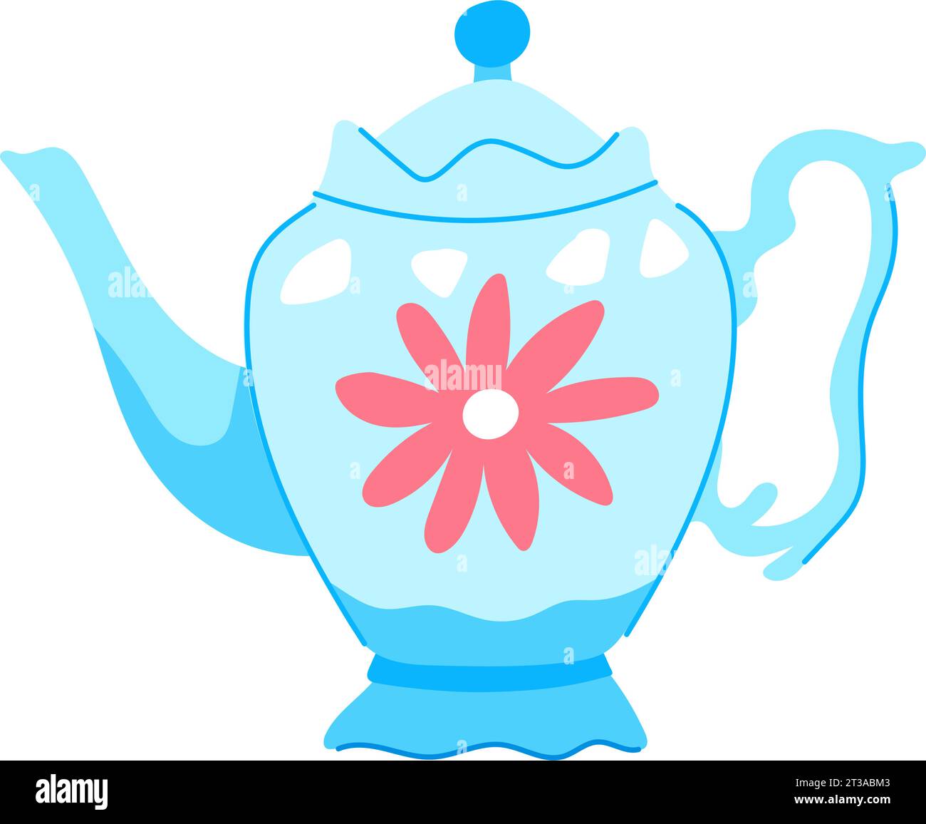 pot vintage teapot cartoon vector illustration Stock Vector Image & Art ...