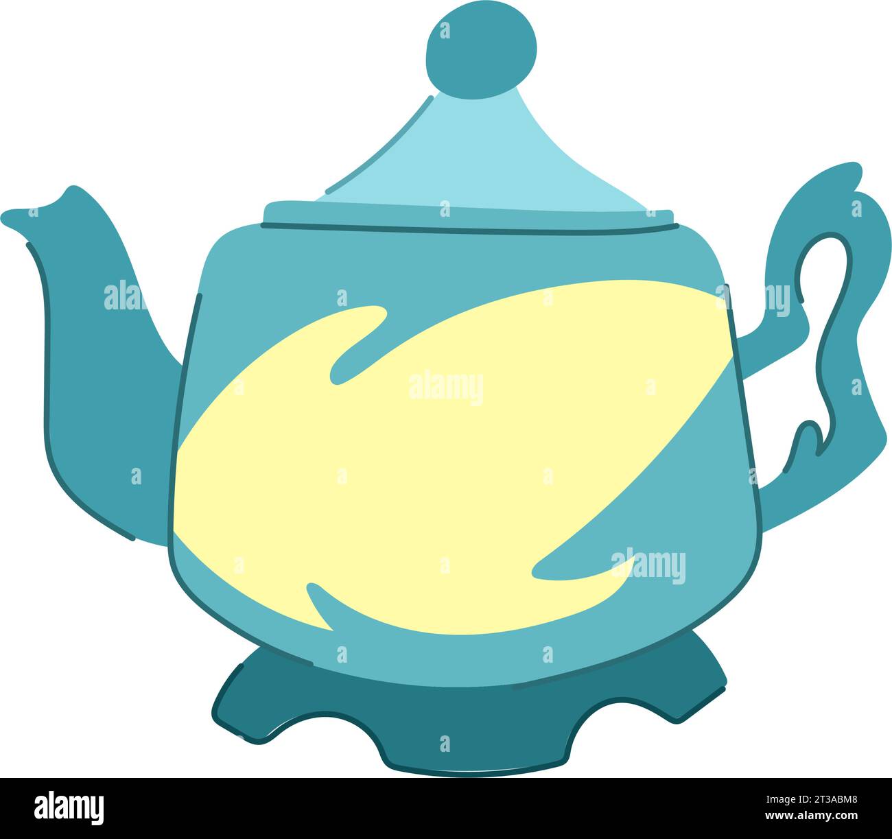 porcelain vintage teapot cartoon vector illustration Stock Vector Image ...