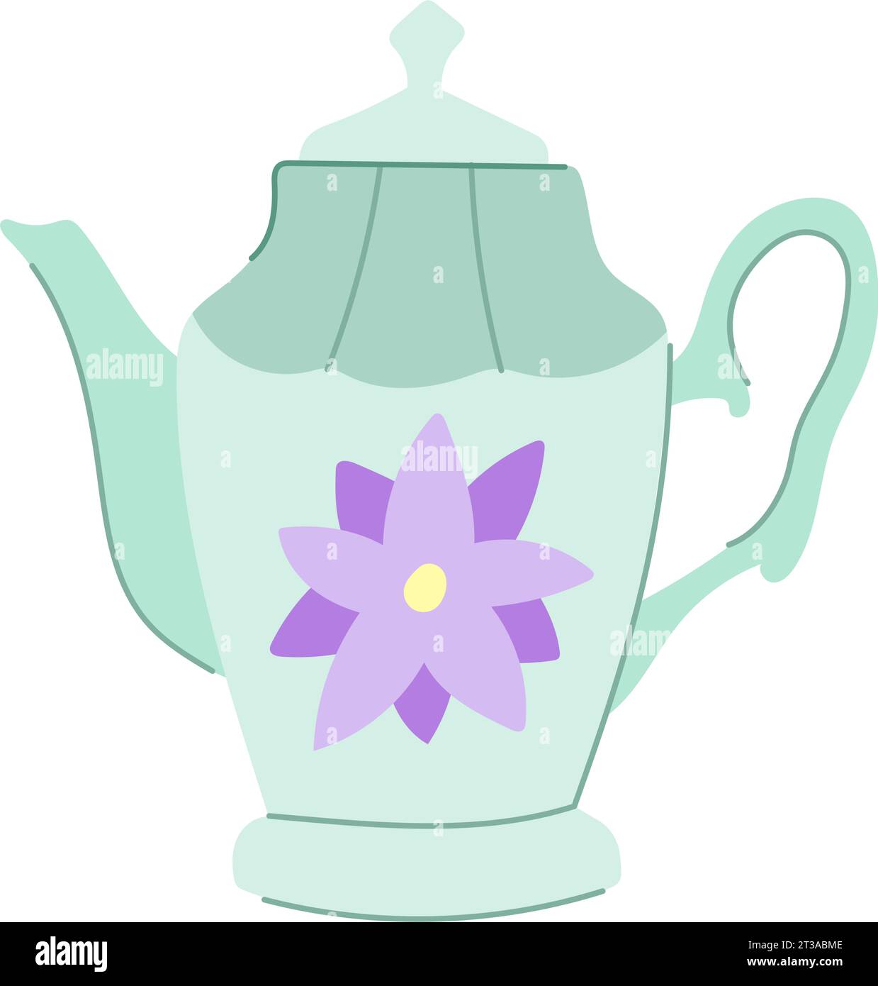 kettle vintage teapot cartoon vector illustration Stock Vector Image ...