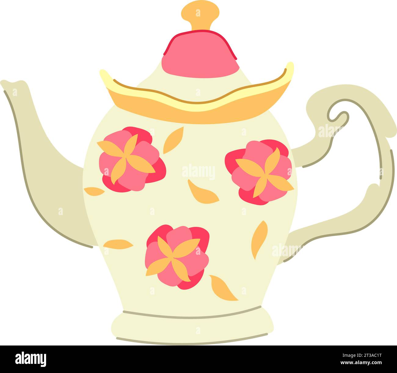 coffee vintage teapot cartoon vector illustration Stock Vector Image ...