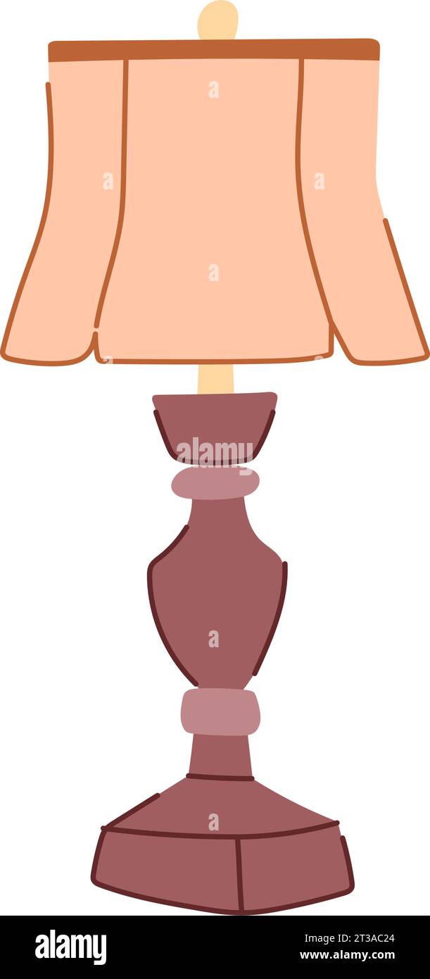 decoration vintage table lamp cartoon vector illustration Stock Vector ...