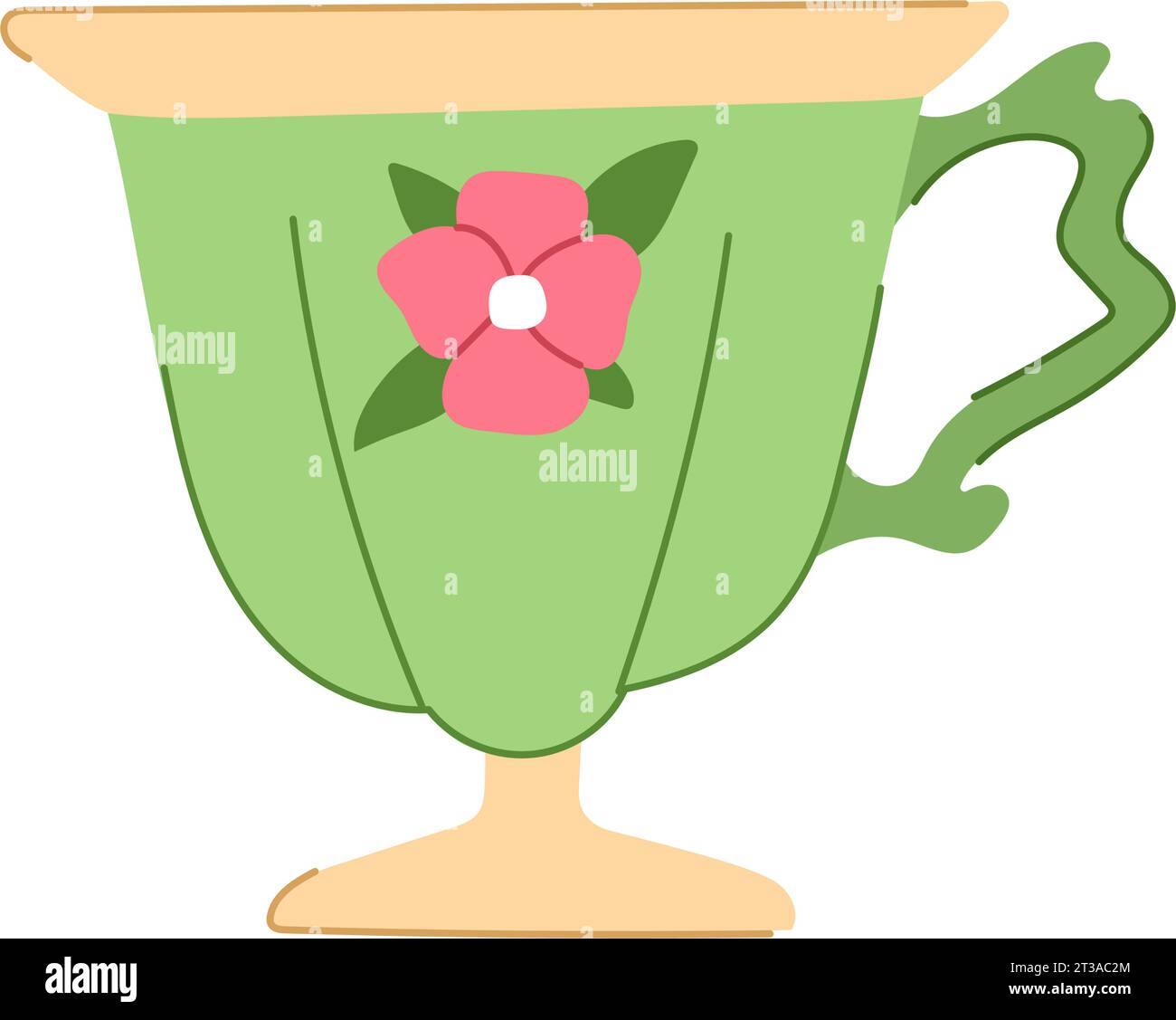 porcelain vintage cup cartoon vector illustration Stock Vector Image ...