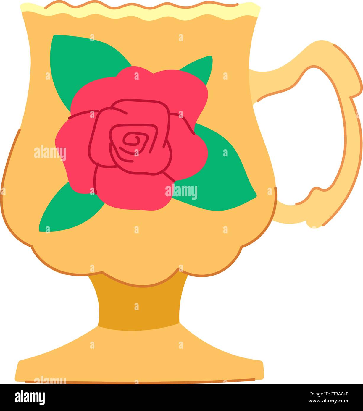 ceramic vintage cup cartoon vector illustration Stock Vector Image ...