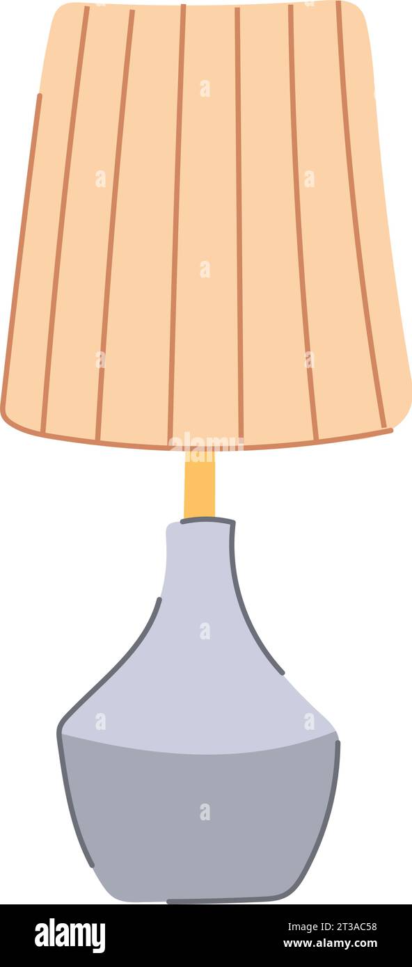 interior vintage table lamp cartoon vector illustration Stock Vector ...