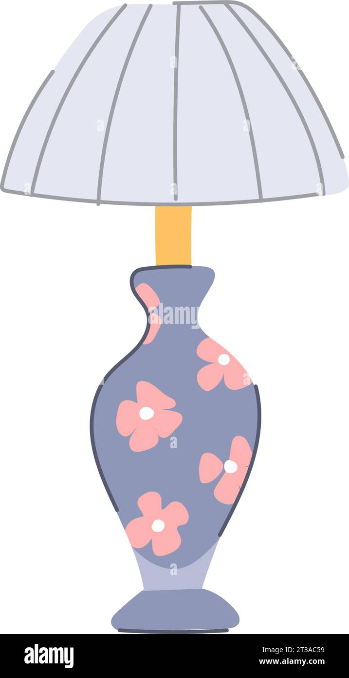 decor vintage table lamp cartoon vector illustration Stock Vector Image & Art - Alamy