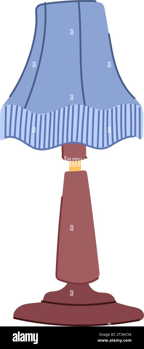 retro vintage table lamp cartoon vector illustration Stock Vector Image ...