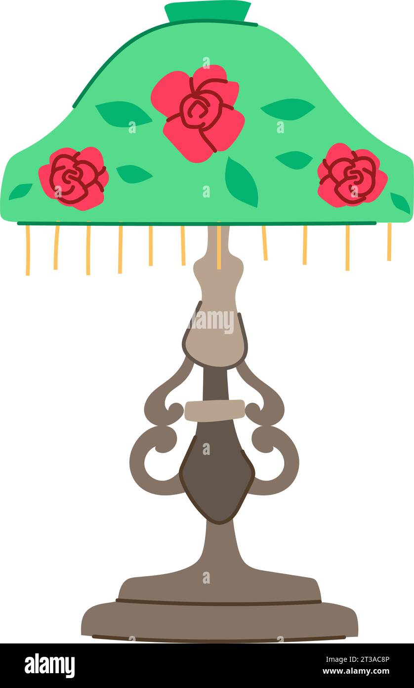 home vintage table lamp cartoon vector illustration Stock Vector Image & Art - Alamy