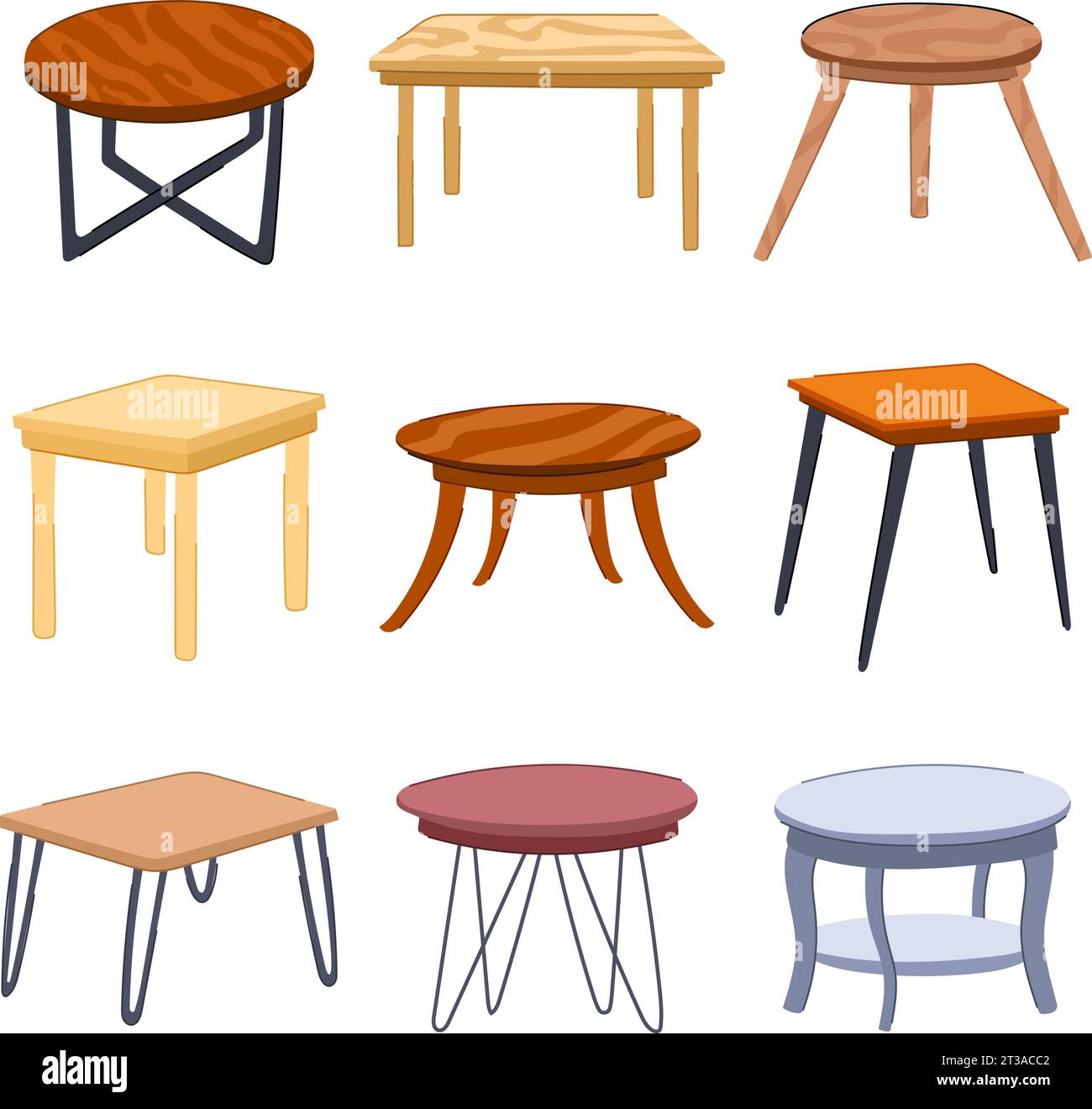 wood table set cartoon vector illustration Stock Vector Image & Art - Alamy
