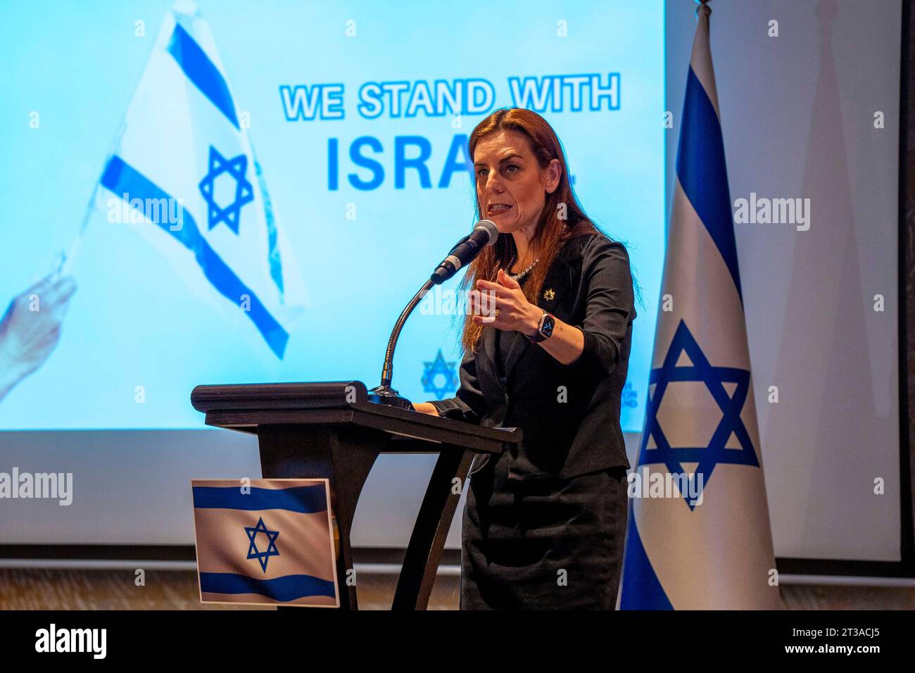 Bangkok, Thailand. 24th Oct, 2023. Israeli ambassador Orna Sagiv gives ...