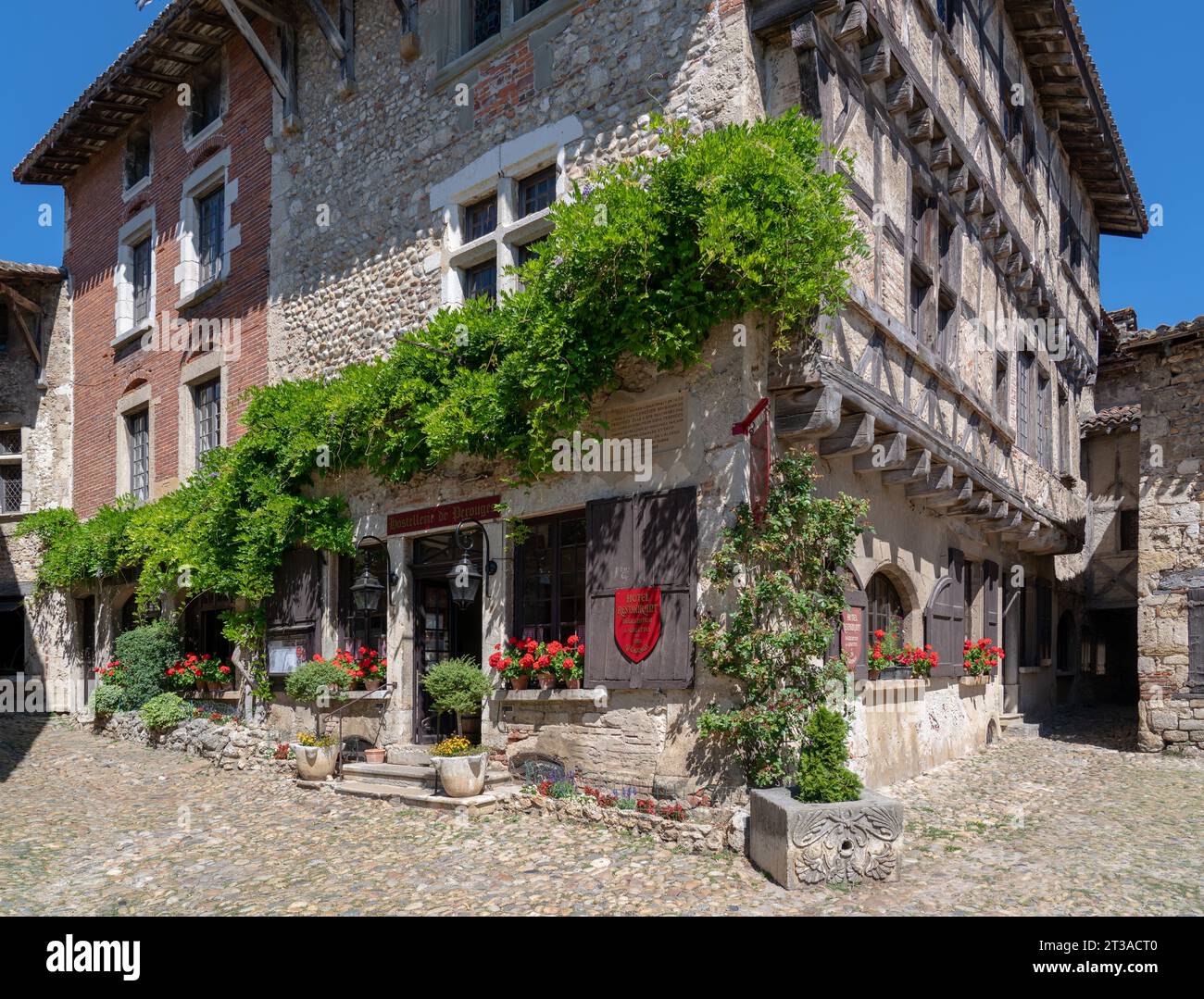 Medieval village of Perouges in the Auvergne where film recordings of ...