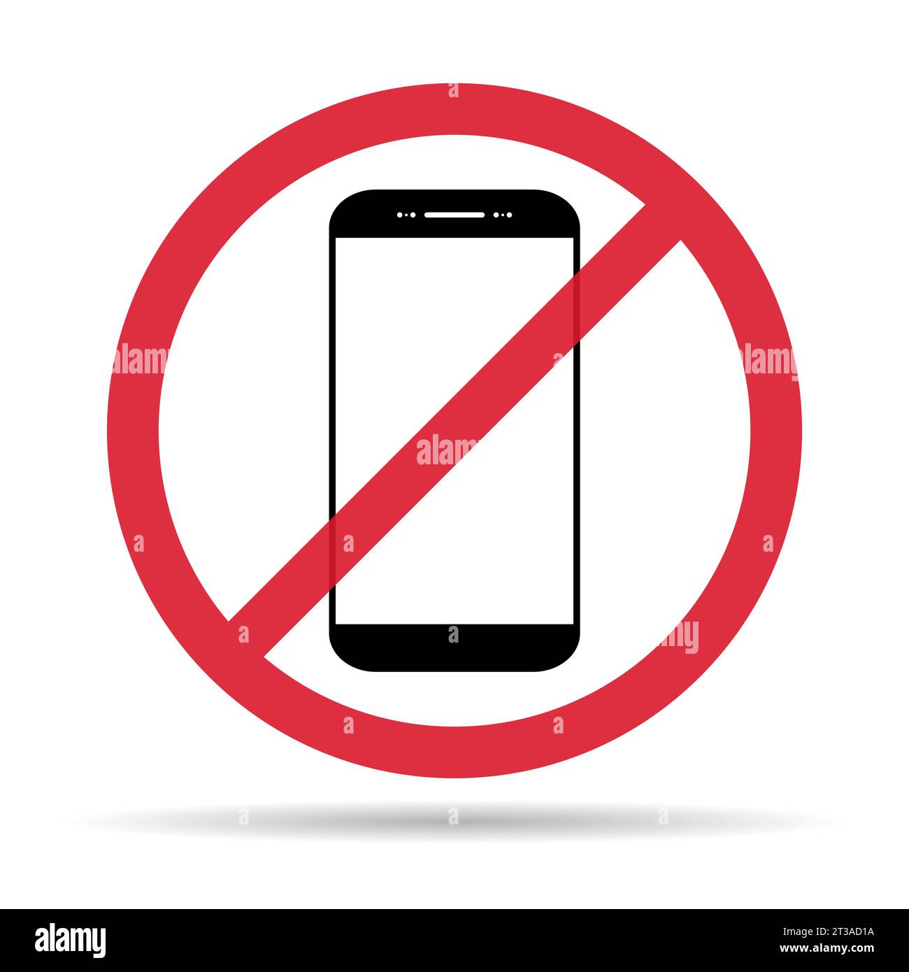 Mobile forbidden shadow icon, no use phone sign, ban smartphone label ...