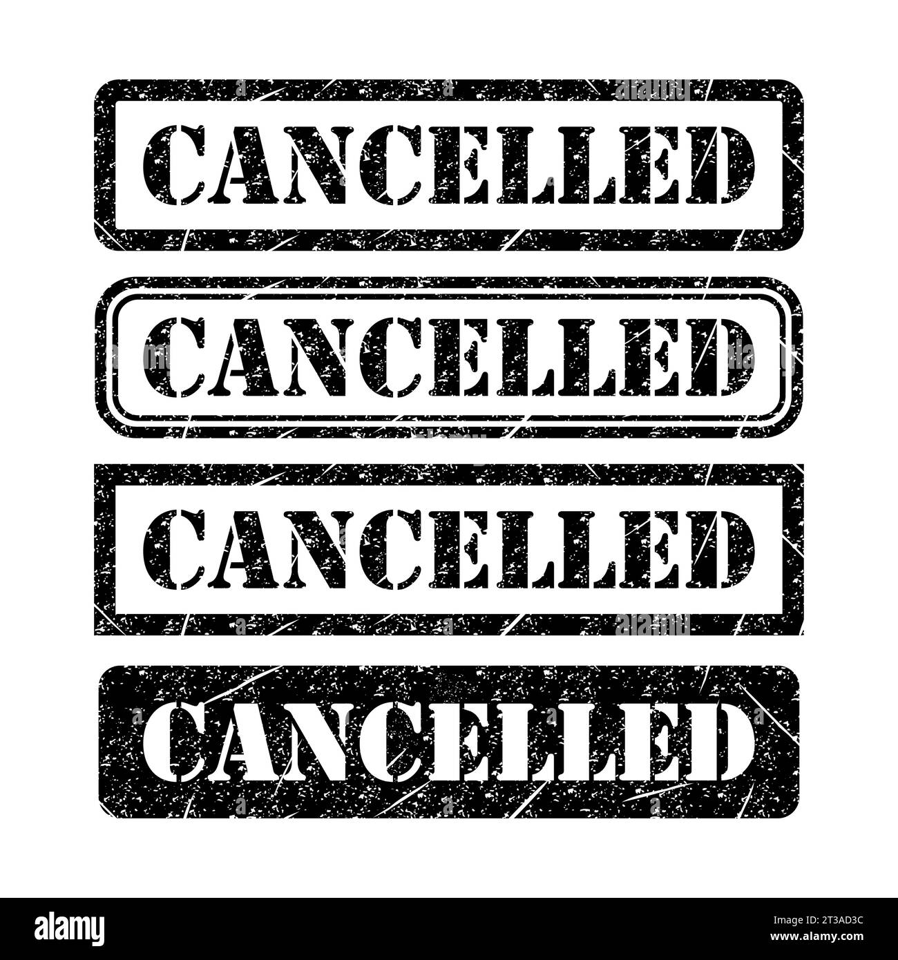 Set of Cancelled stamp symbol, label sticker sign button, text banner ...