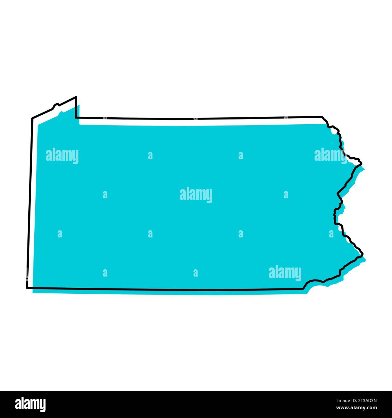Pennsylvania map shape, united states of america. Flat concept icon ...
