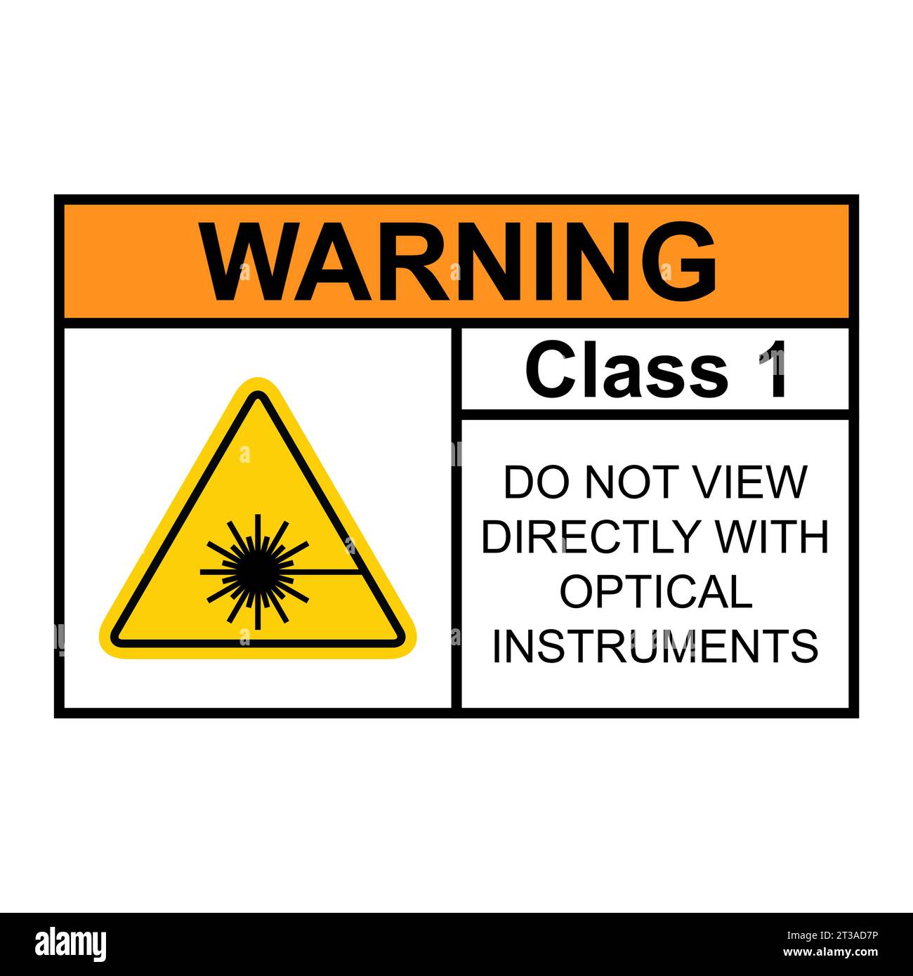 Laser radiation danger class 1 label icon, safety information symbol ...