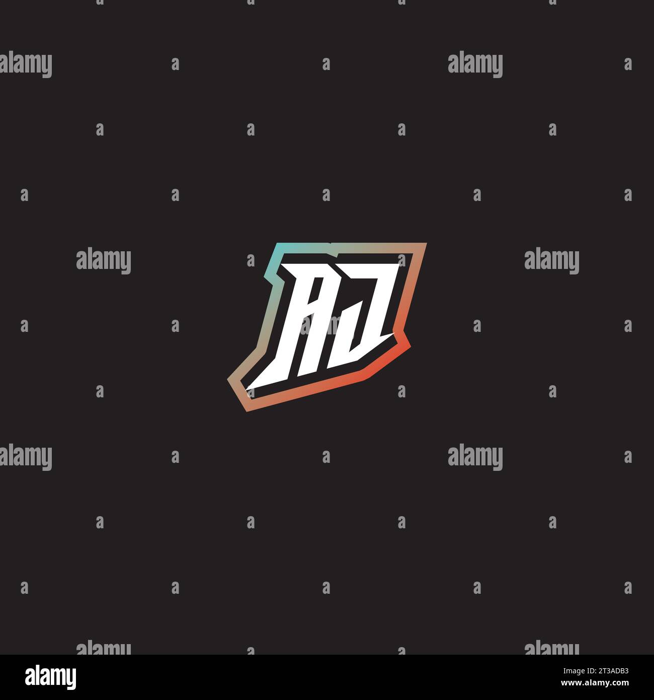 AJ letter combination cool logo esport initial and cool color ...