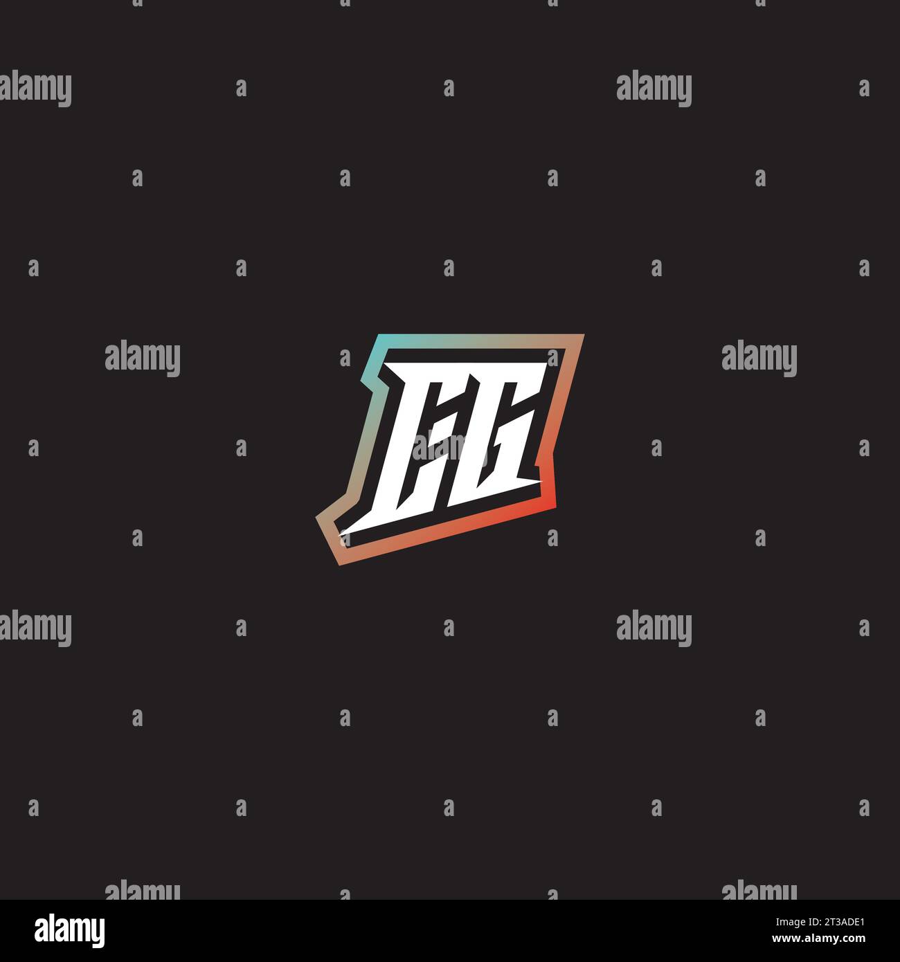 CG letter combination cool logo esport initial and cool color ...