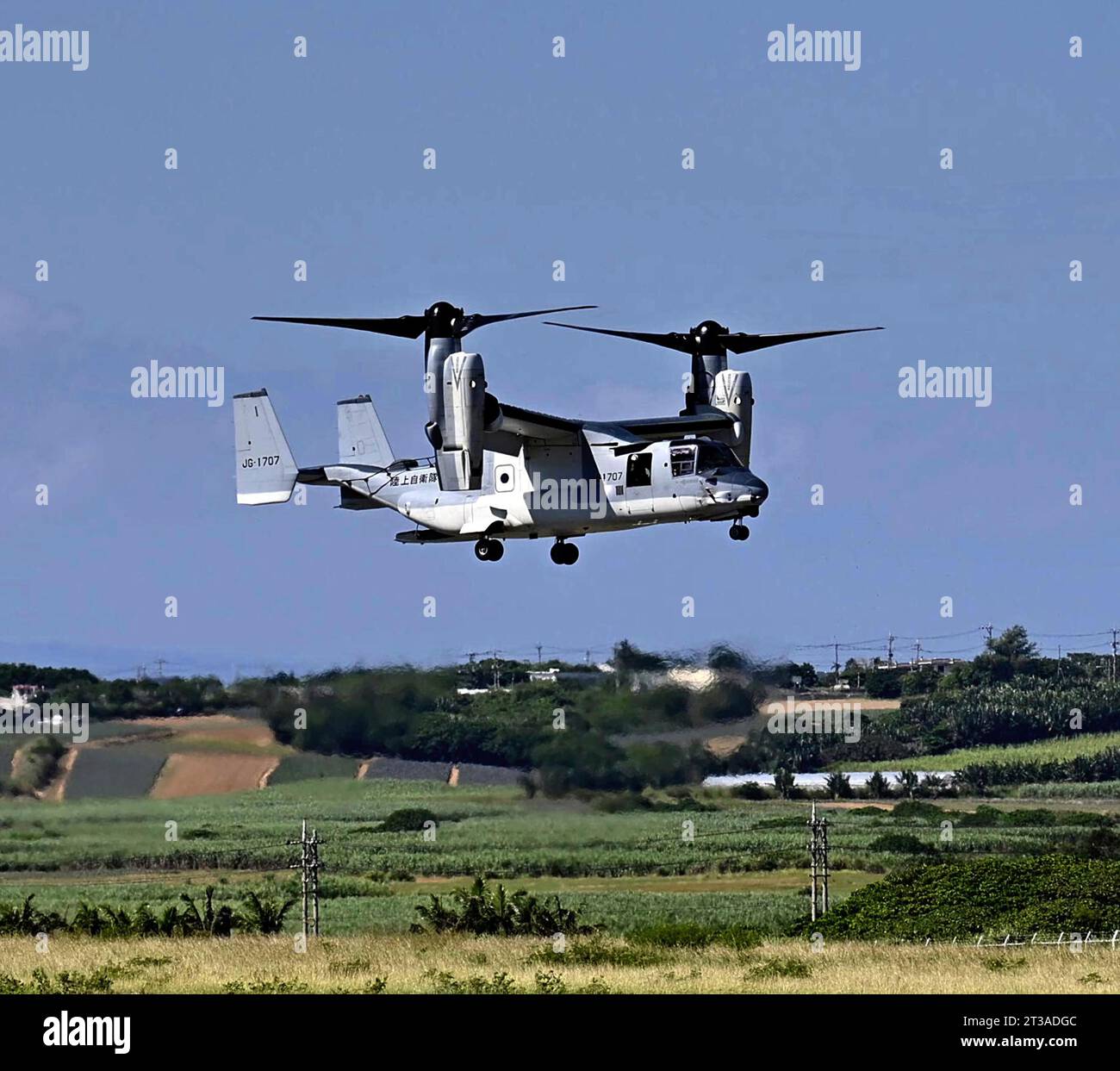The Bell Boeing V-22 Osprey is seen during Japan - U.S. joint training ...