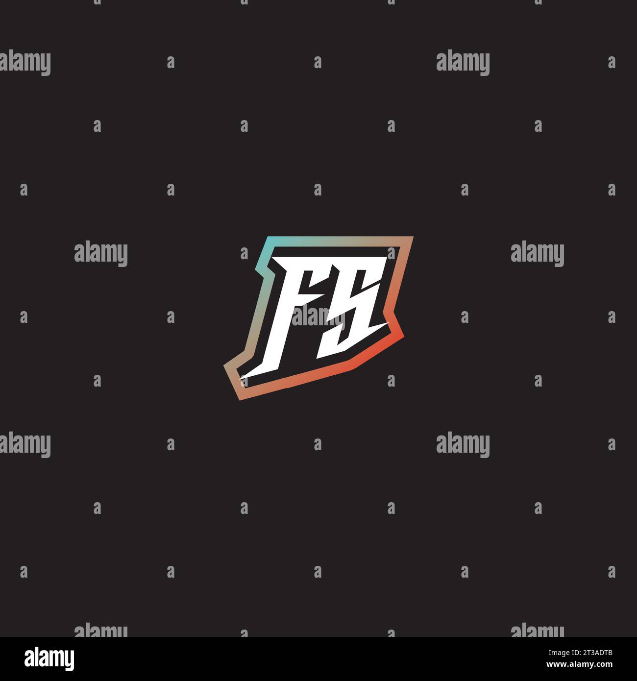 FS letter combination cool logo esport initial and cool color ...